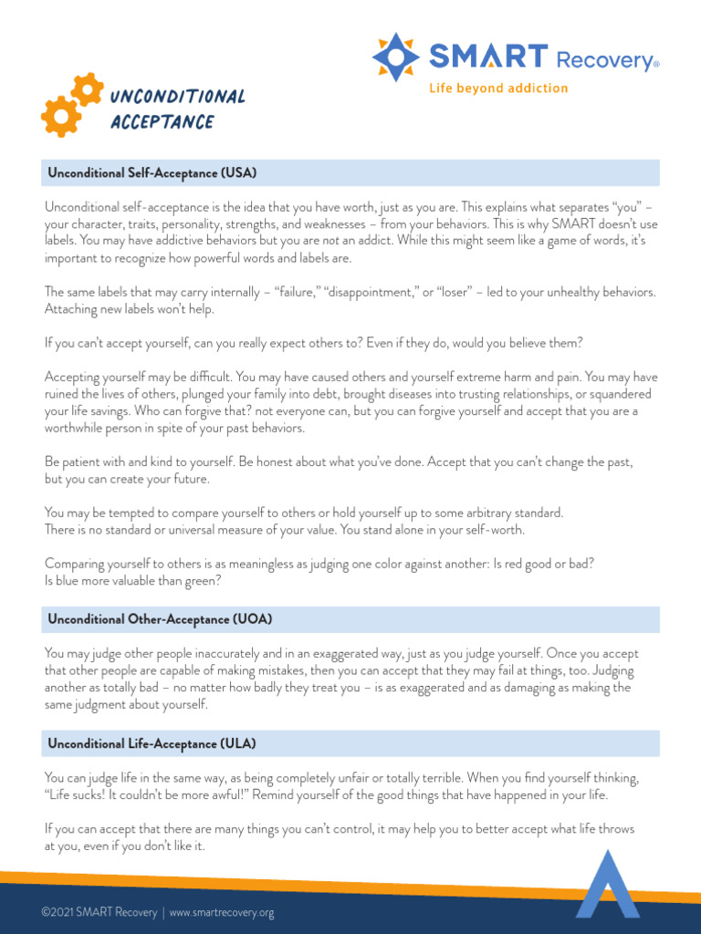 Practicing Self Acceptance Worksheet | PDF