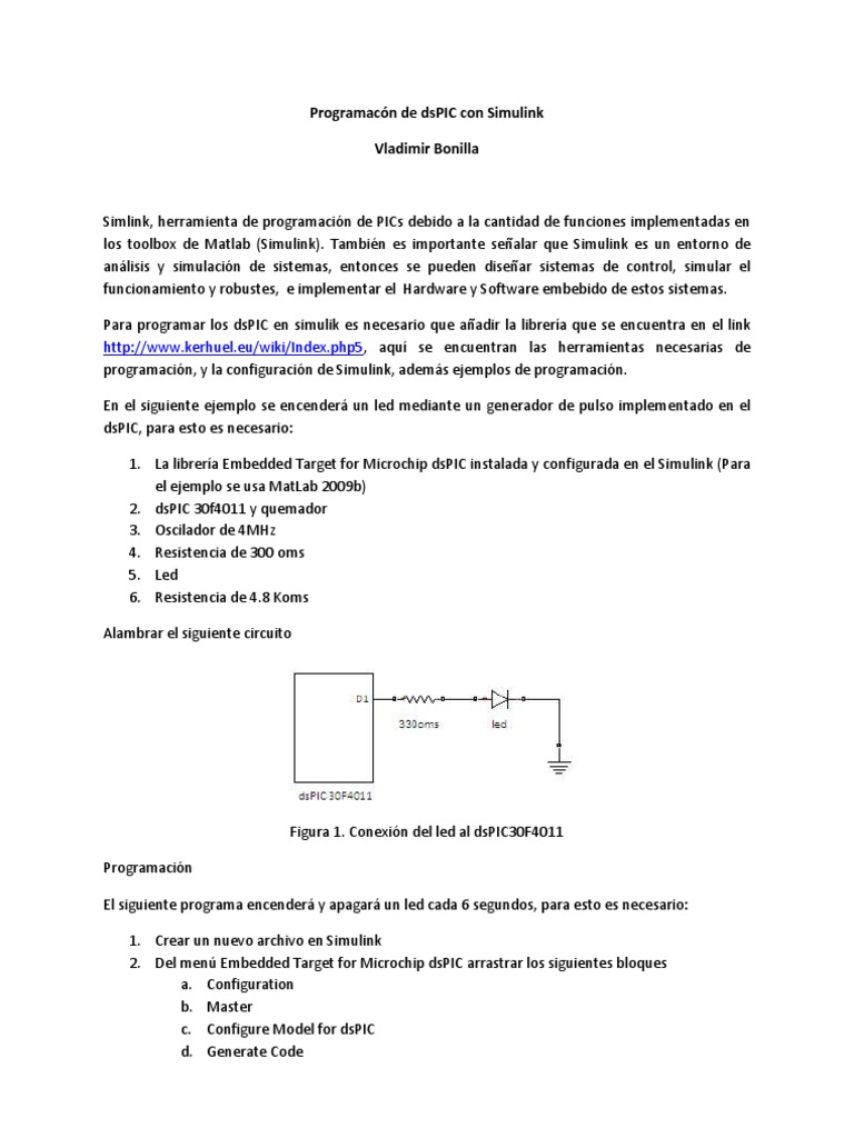 Program A Con de DsPIC Con Simulink | PDF | Matlab | Sistema Integrado