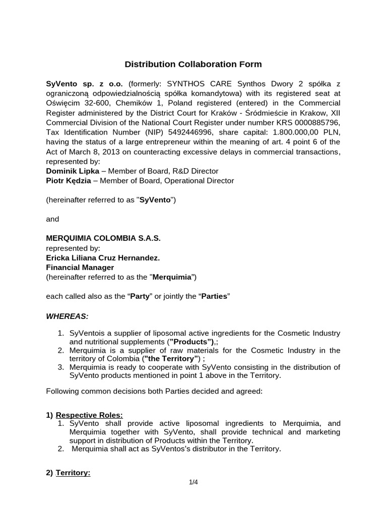 Distribution Collaboration Form | PDF