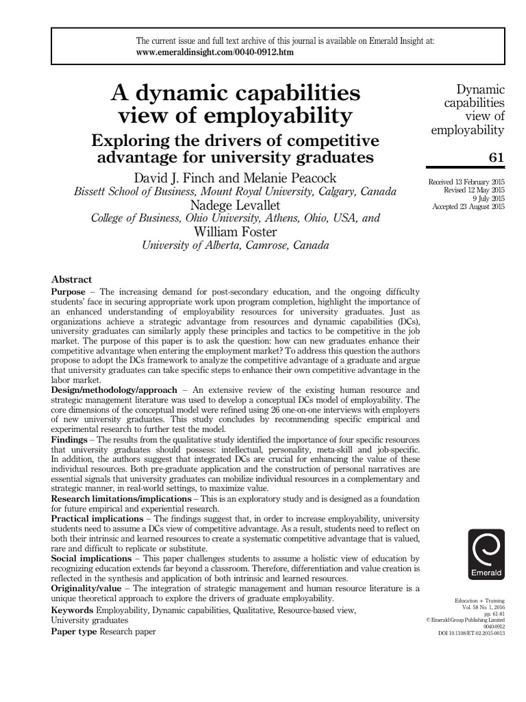 A Dynamic Capabilities View of | PDF