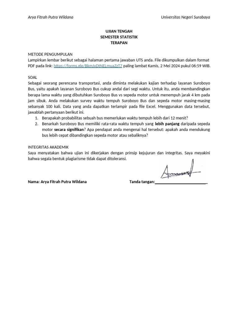 UTS 1 Arya Fitrah | PDF