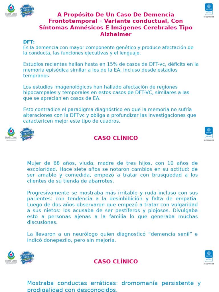 Caso de DFP y Alzheimer | PDF