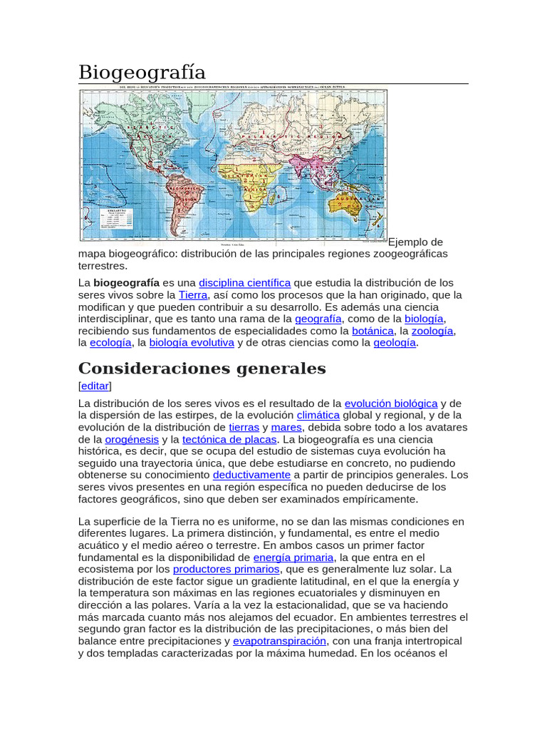Biogeografía | PDF