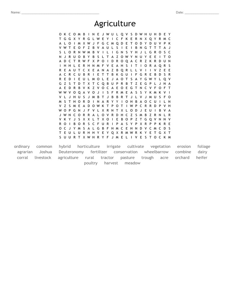 WORD SEARCH_Agriculture | PDF