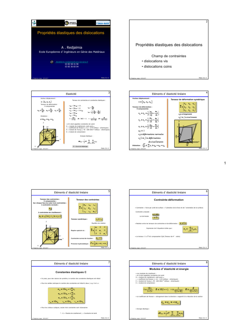 3A 3AFPA-SDS-Redjaïmia Meta 311 3b Propriétés Élastiques Des ...