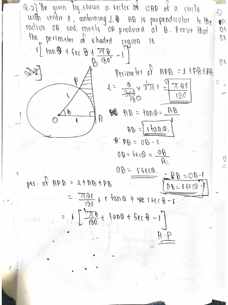 Important Question Maths Area of Circle | PDF