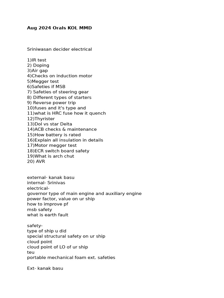 Class 4 Kol MMD New (Aug Orals) 2 | PDF