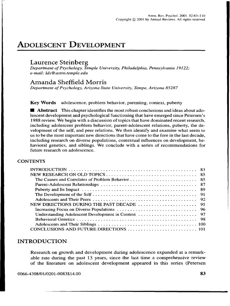 Adolescent Development Pdf