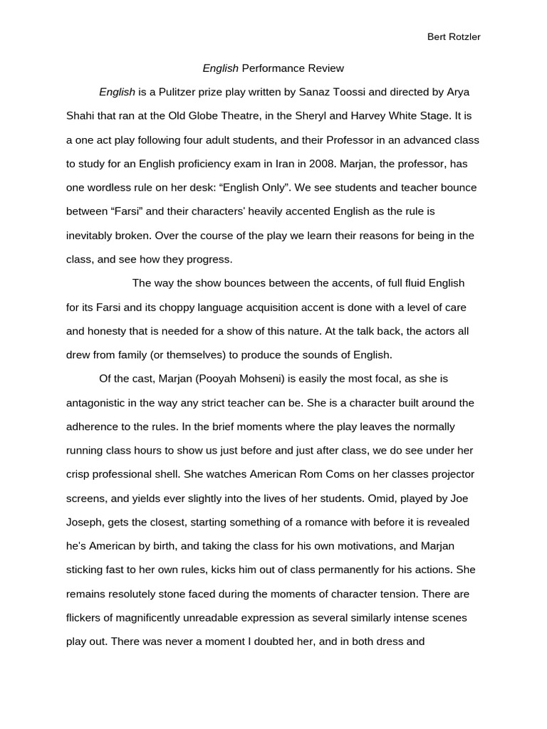 English Performance Review | PDF