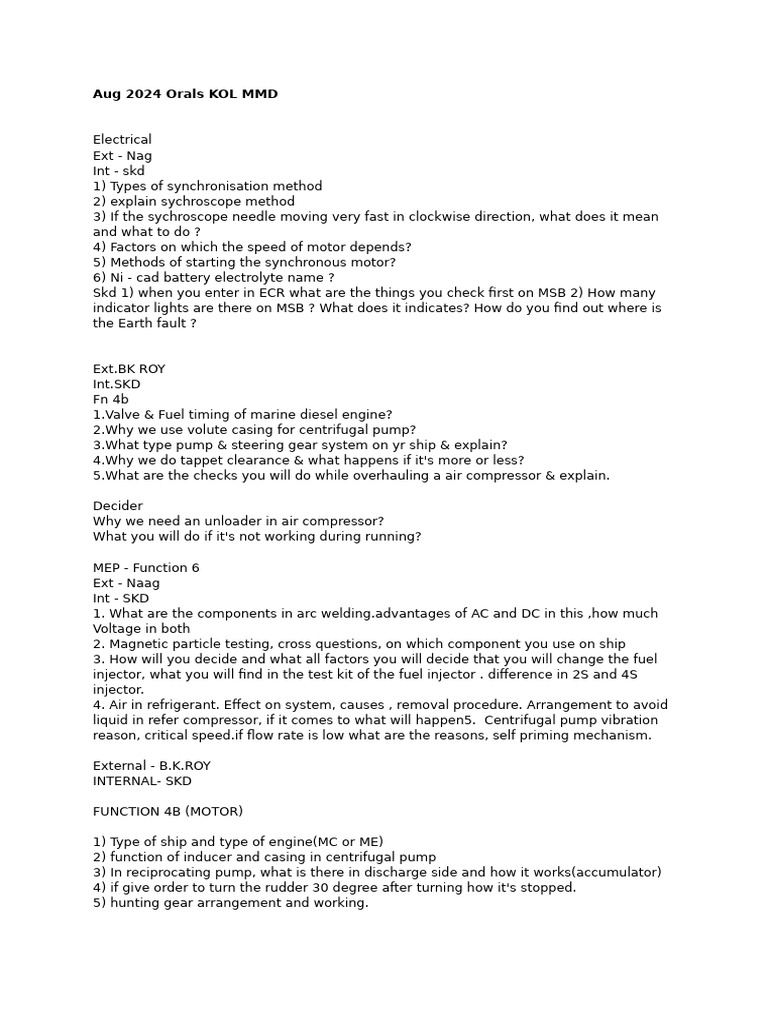 Class 4 Kol MMD New (Aug Orals) 1 | PDF