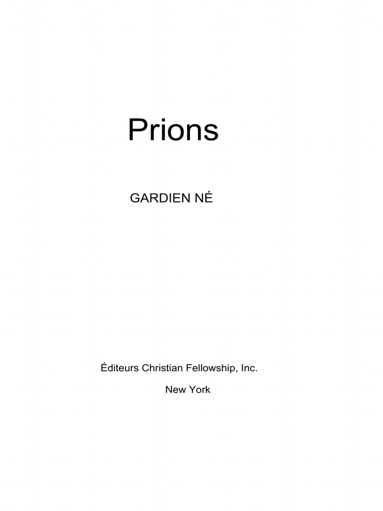 Prions-Watchman Nee | PDF