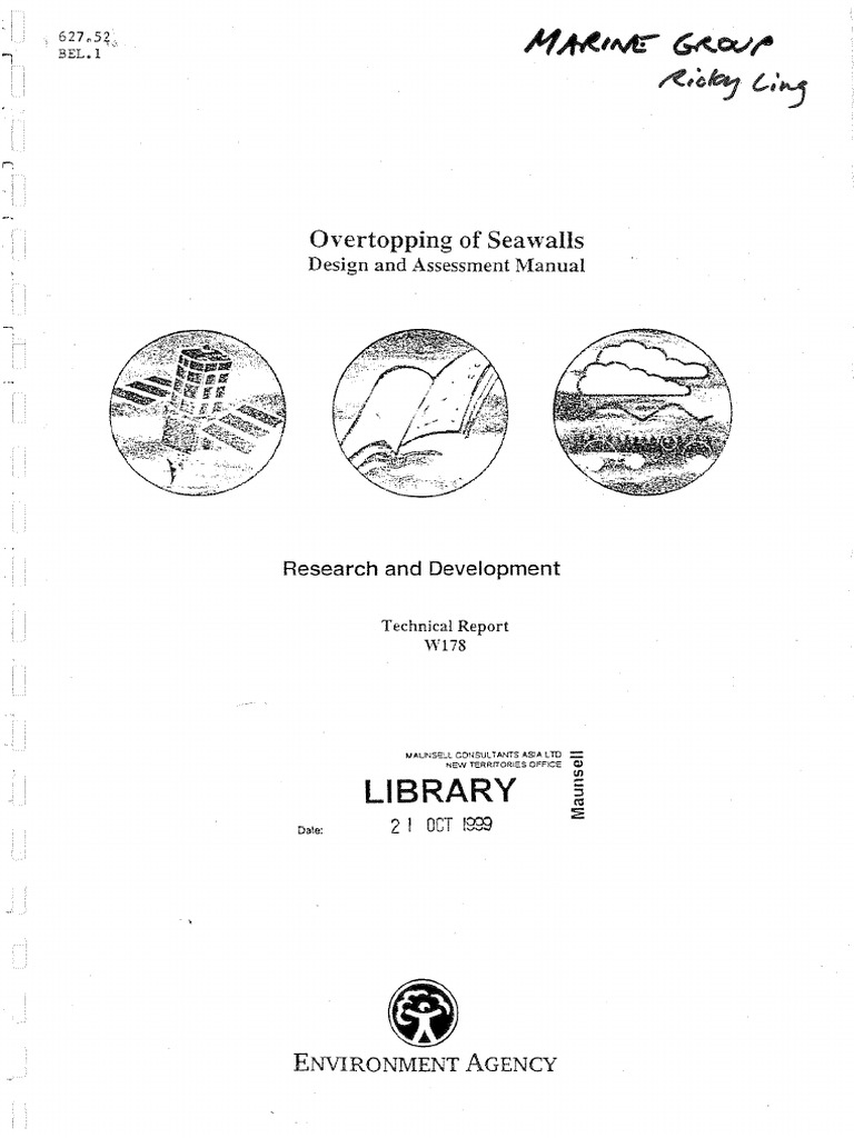 Overtopping of Seawalls (Design and Assessment Manusl) | PDF