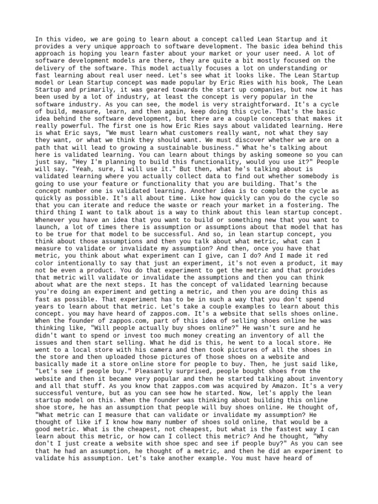 3 2 Lean Startup- validated Learning and Build-measure-learn | PDF