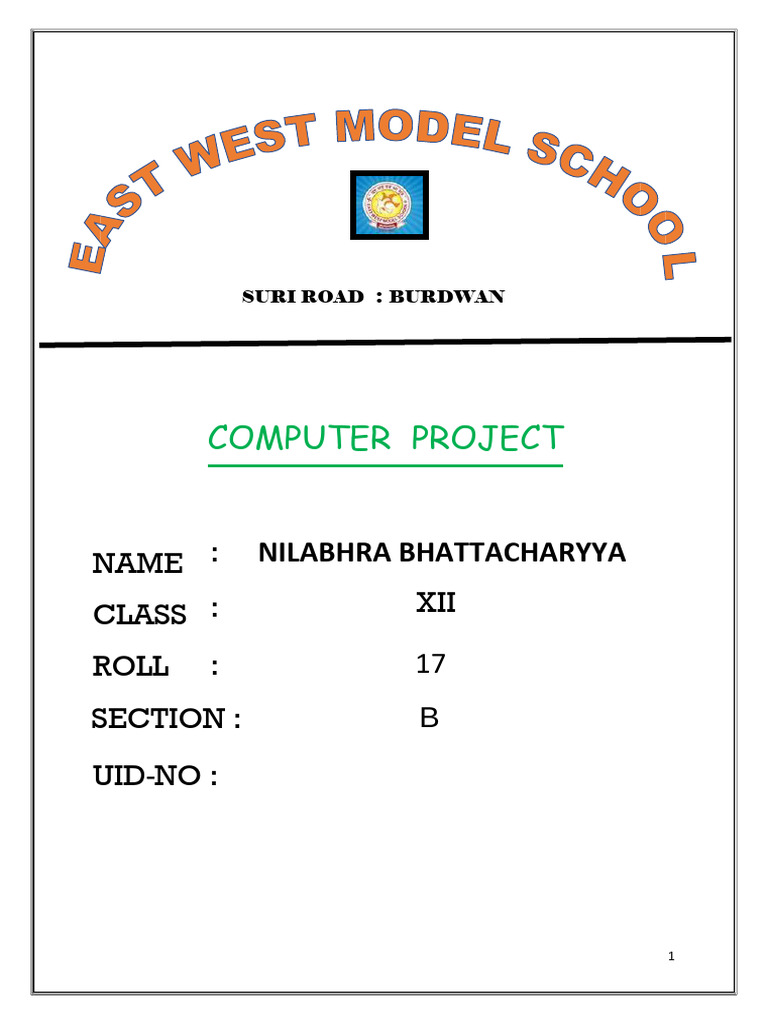 Computer Icse Project-2-2 | PDF