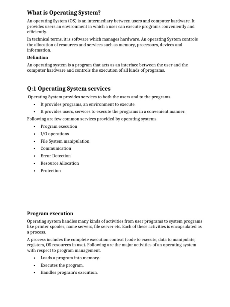 What Is Operating System?: Program Execution | PDF