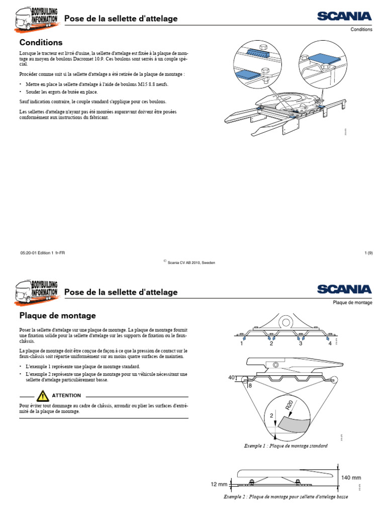 Montage Sellette 3,5 Scania | PDF