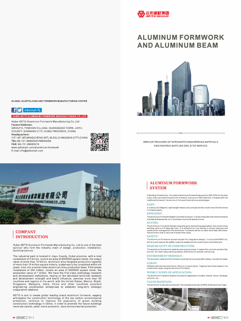 Aluminum formwork brochure | PDF