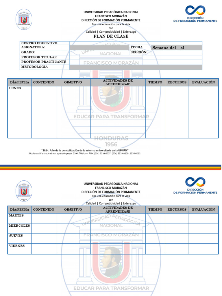 11.-Esquema Plan de Clase para Ambas Áreas-1 | PDF | Crecimiento personal y profesional