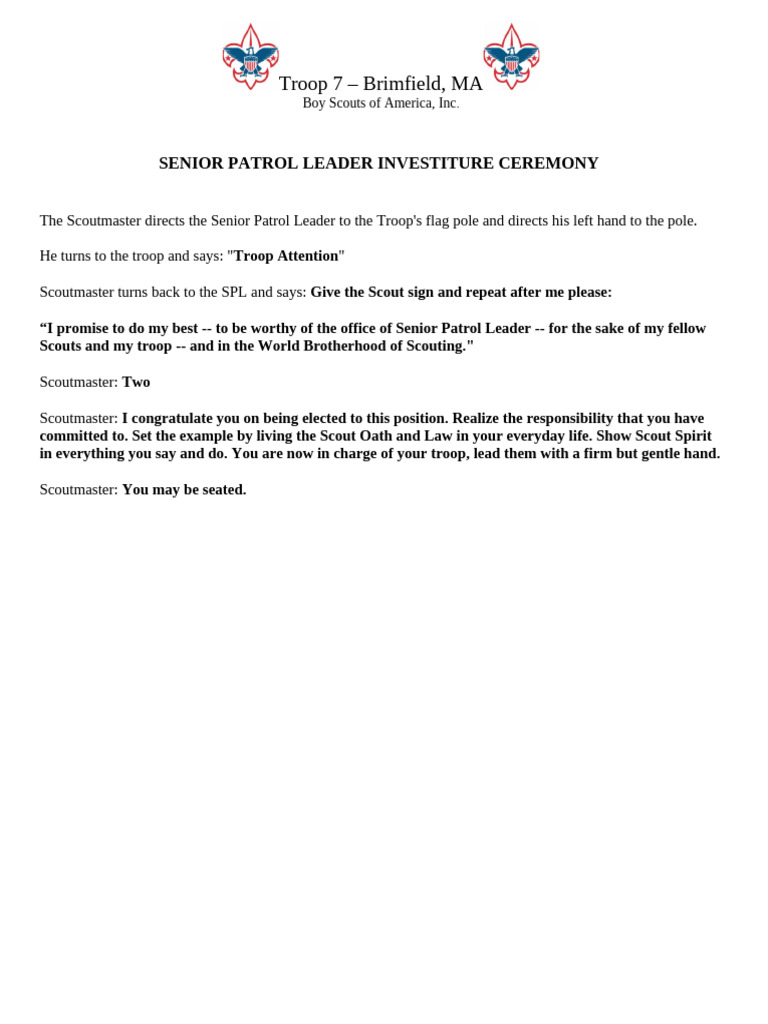 SPL Investiture Ceremony | PDF