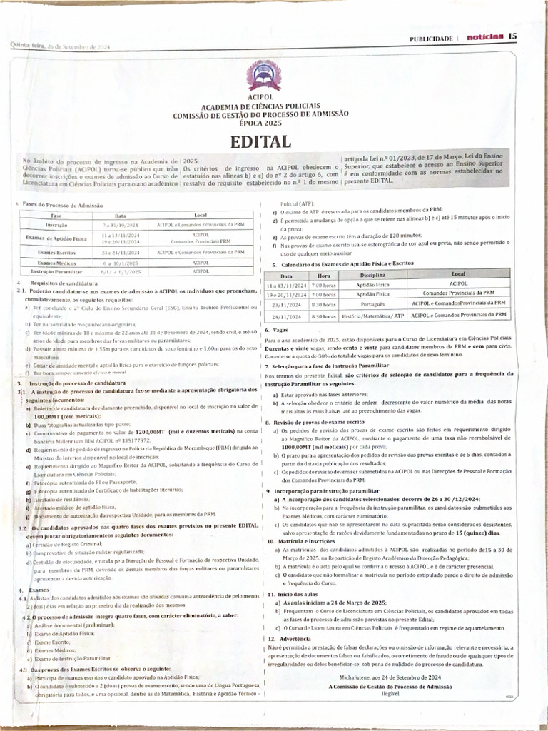 EDITAL Da Acipol 2025 | PDF