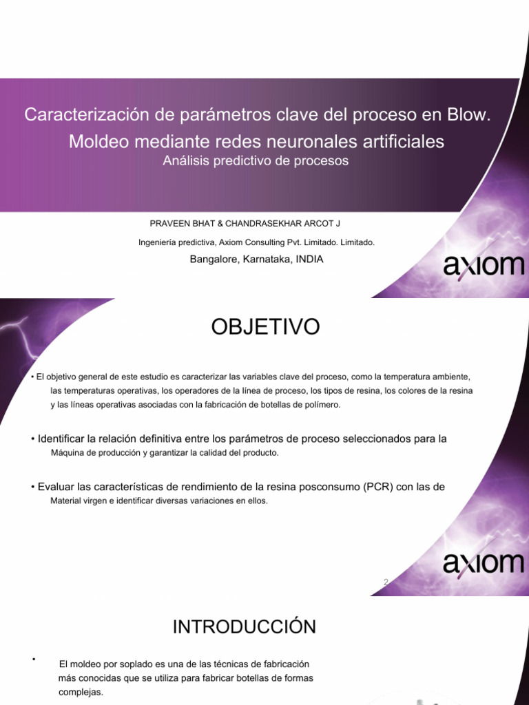Caracterización de Parámetros Clave Del Proceso en Blow. Moldeo Mediante Redes Neuronales ...