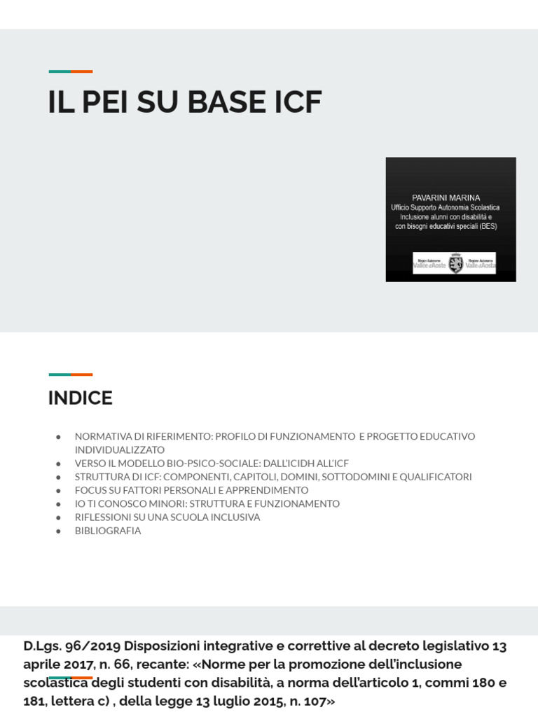 Il Pei Su Base Icf Sitstema Itcminori | PDF