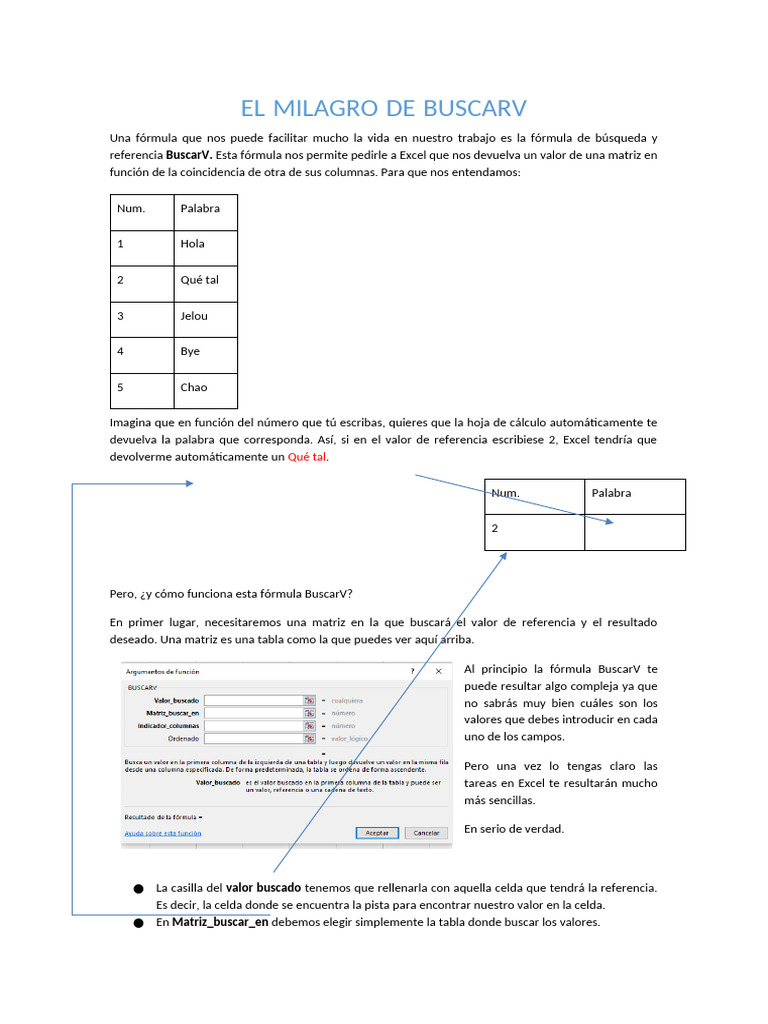 Ejercicio Milagro de Buscarv | PDF
