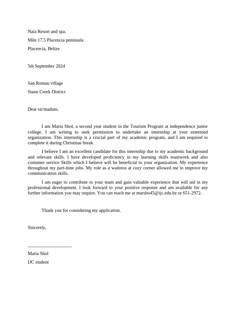 maria cover letter111 | PDF