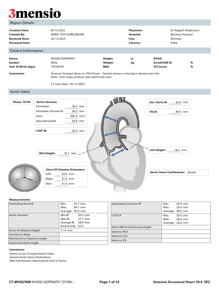 3mensio Report 75% KHOSE GOPINATH DR Nagesh Waghmare Bombay Hospital ...