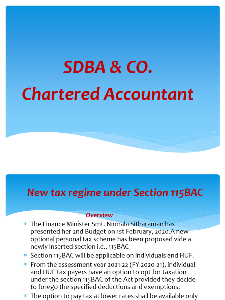 115BAC - New Tax Regime | PDF | Depreciation | Business