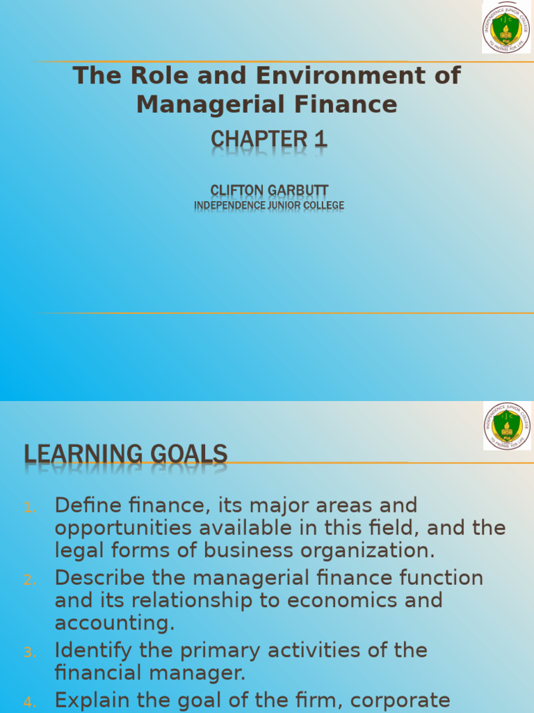 chpt 1_Finance (2) | PDF