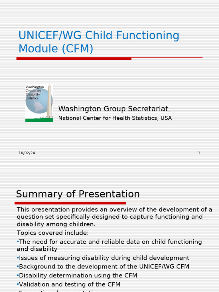 Presentation 5 - Measuring Child Functioning | PDF