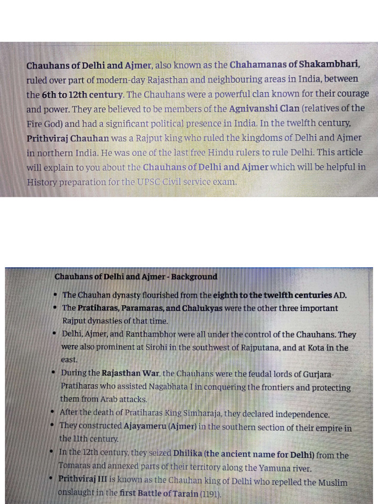 Chauhan Dynasty | PDF