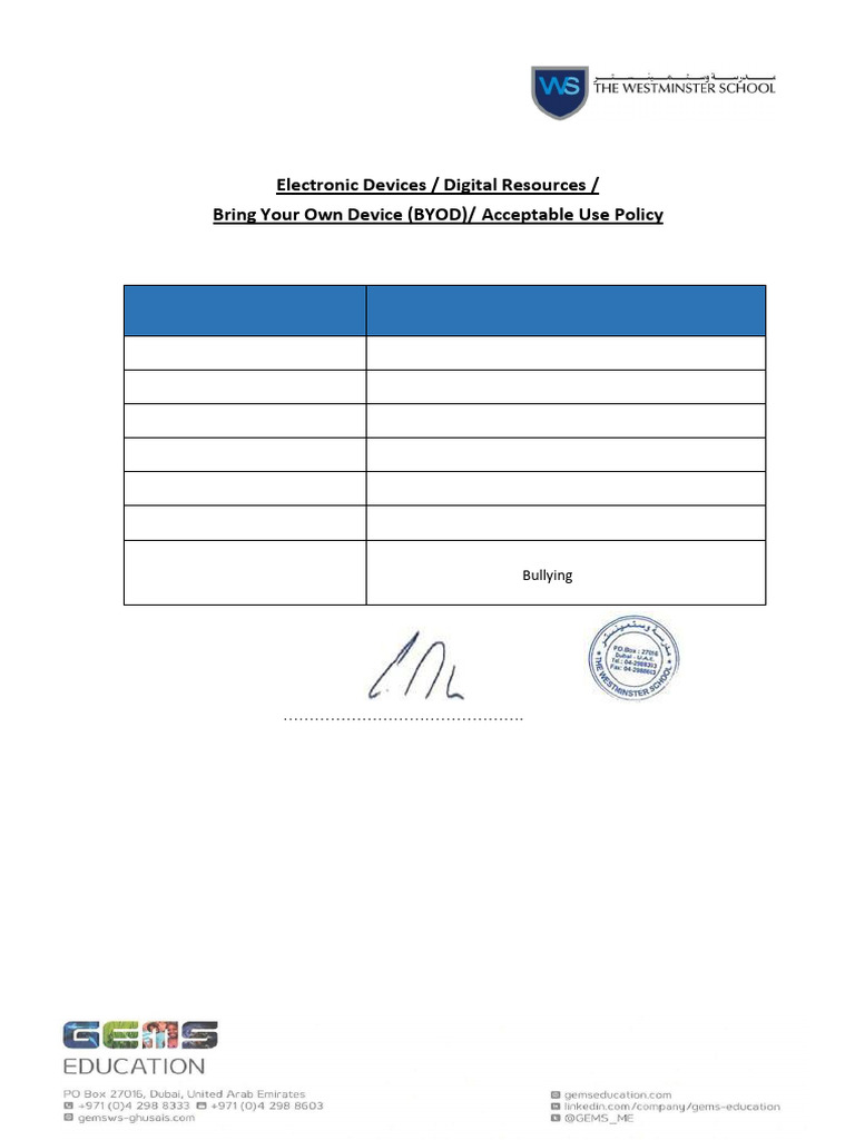 TWS Acceptable Use Digital Policy - 2024-25 | PDF