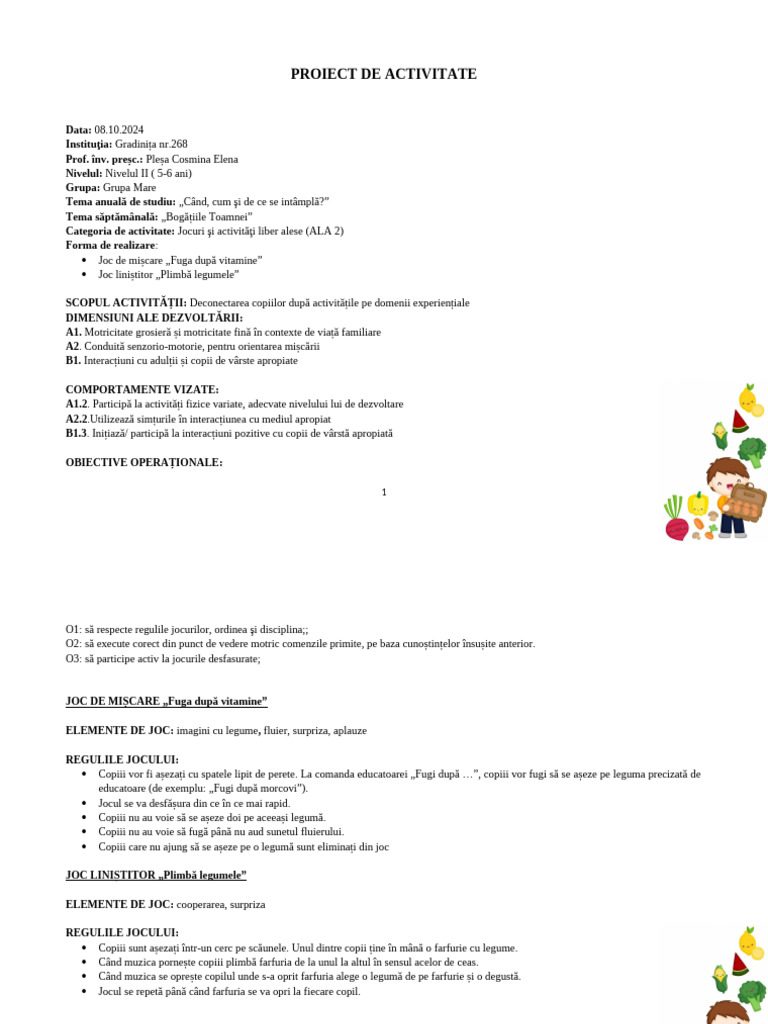 Proiect ALA 2 - Legume | PDF