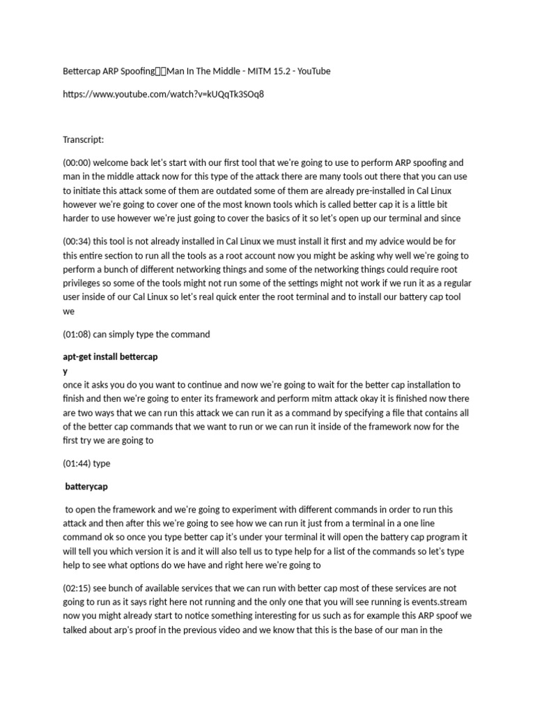 Bettercap ARP Spoofing Guide | PDF | Password | Router (Computing)