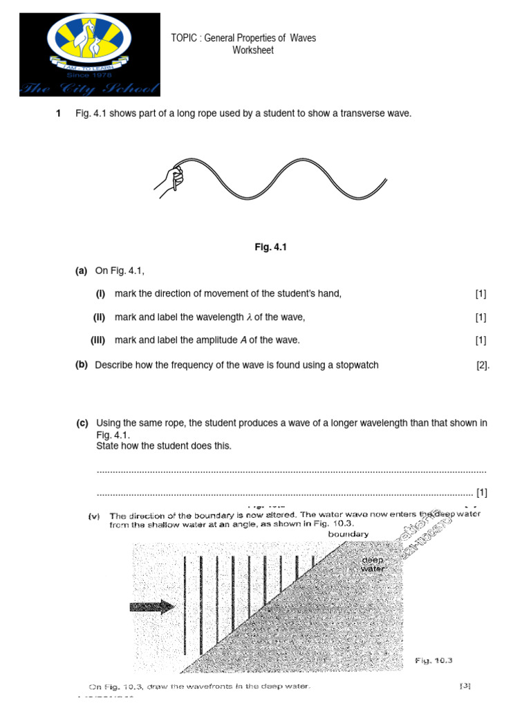 Wave Worksheet | PDF