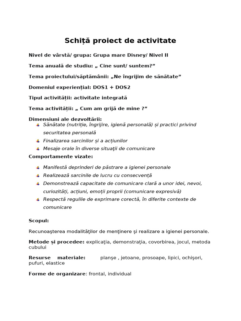 Scenariu de Activitate | PDF