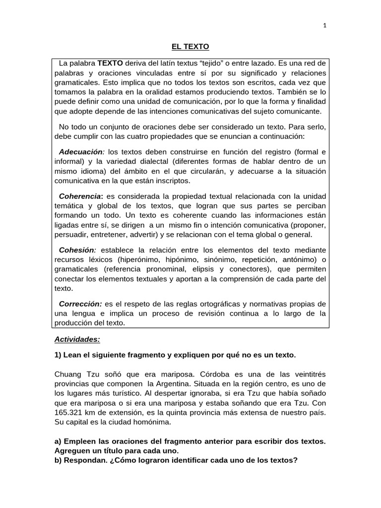 Coherencia y cohesión en textos | PDF | Gramática | Lingüística