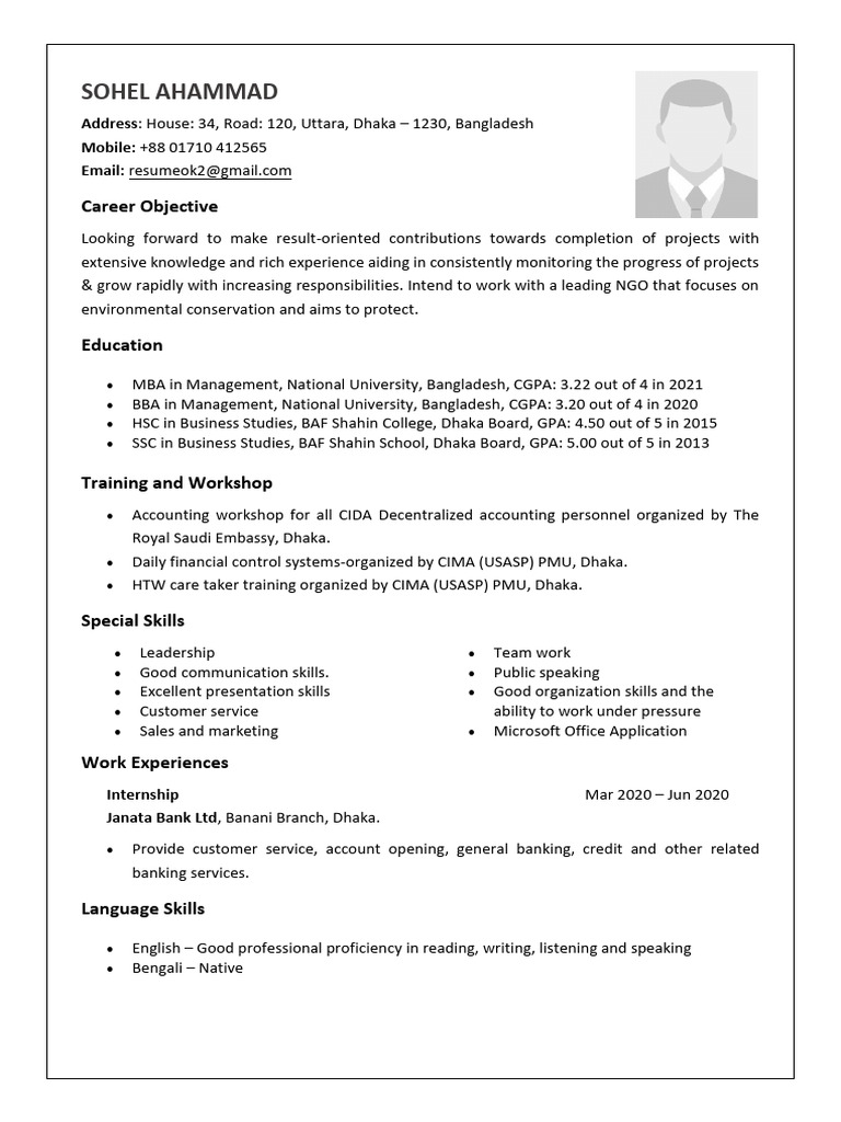 Sohel Ahammad: Career Objective | PDF