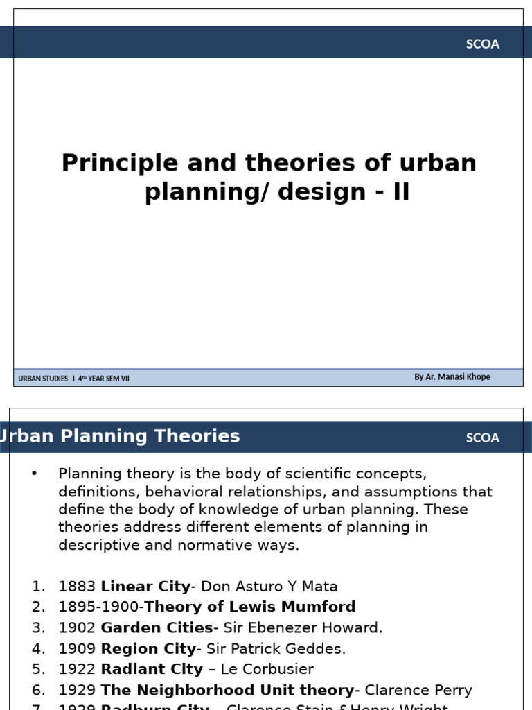 4 Principle and Theories of Urban Planning and Design 2 | PDF