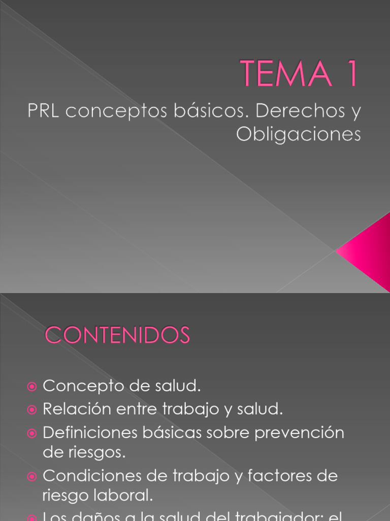 T1 PRL Conceptos Bã¡sicos. Derechos y Obligaciones | PDF | Medicina CLINICA | Enfermedades y ...