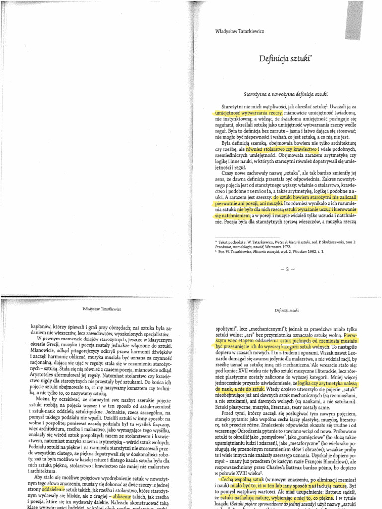 Tatarkiewicz Def. | PDF