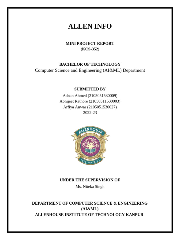 Mini Project Report | PDF