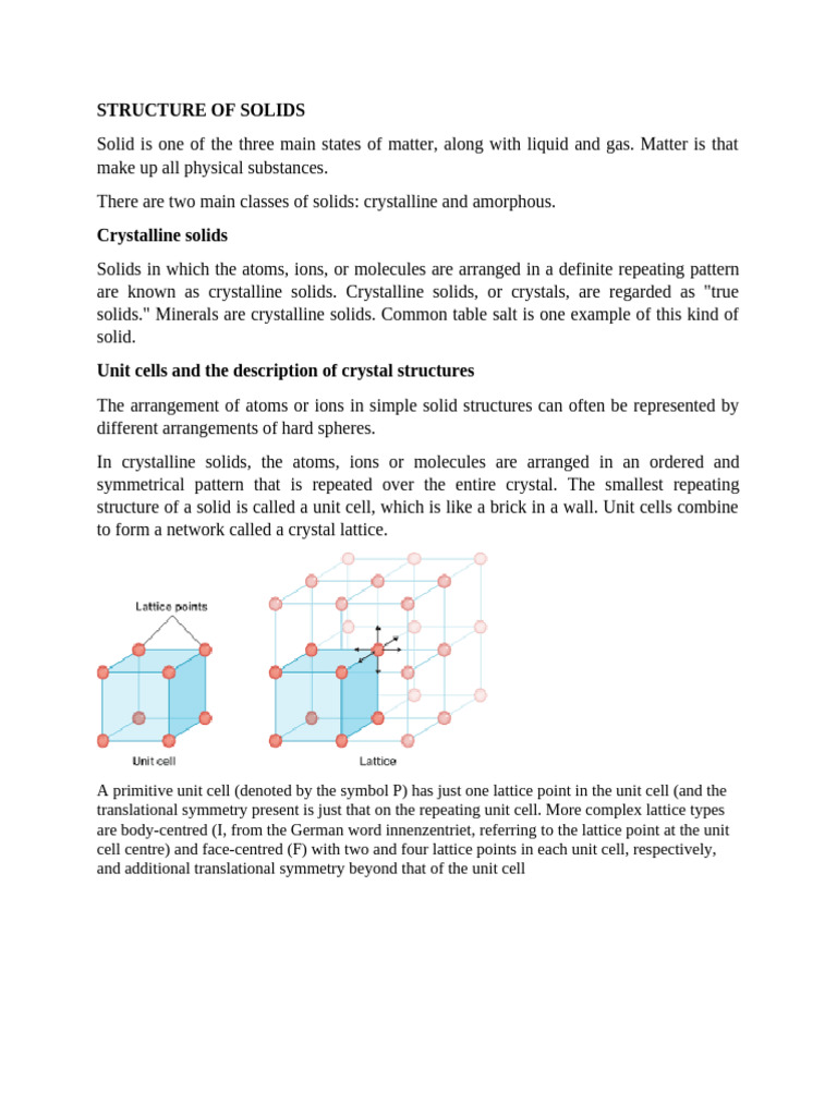 Structure of Solids | PDF