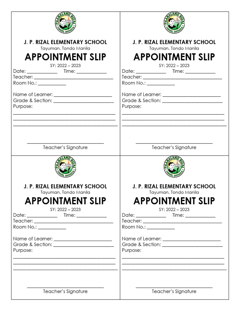 APPOINTMENT-SLIP | PDF