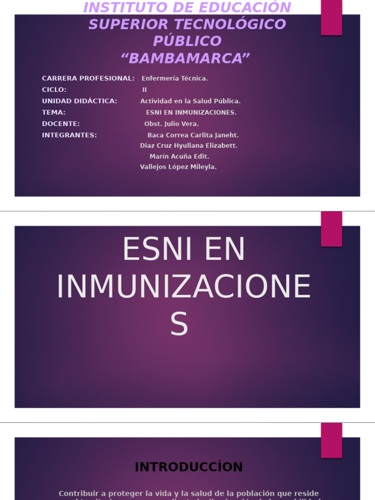 Esni Inmunizaciones | PDF