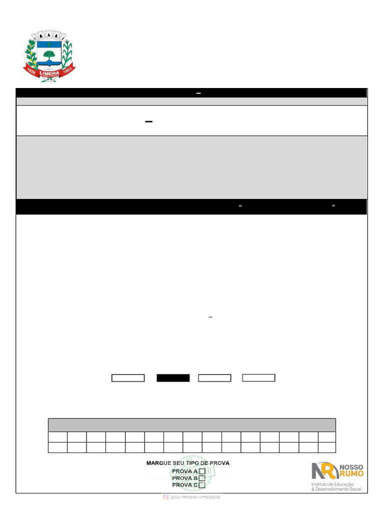 Prova Do Cargo de Orientador Social - Ceprosom Limeira 2023 - Banca ...
