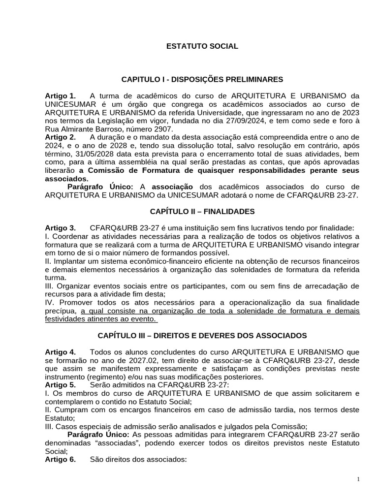 Estatuto Modelo-1 | PDF