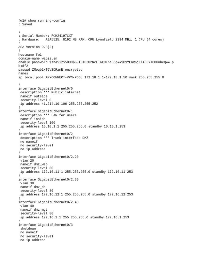Run Config ASA | PDF